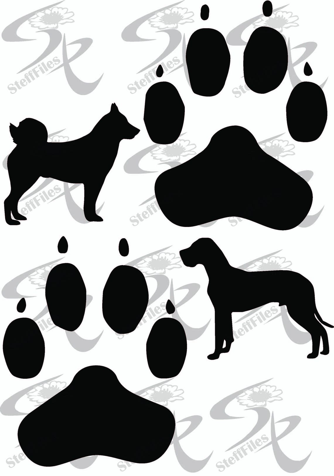 Dog Svg PAW Footsteps Svg DOGS Art Silhouette Download - Etsy
