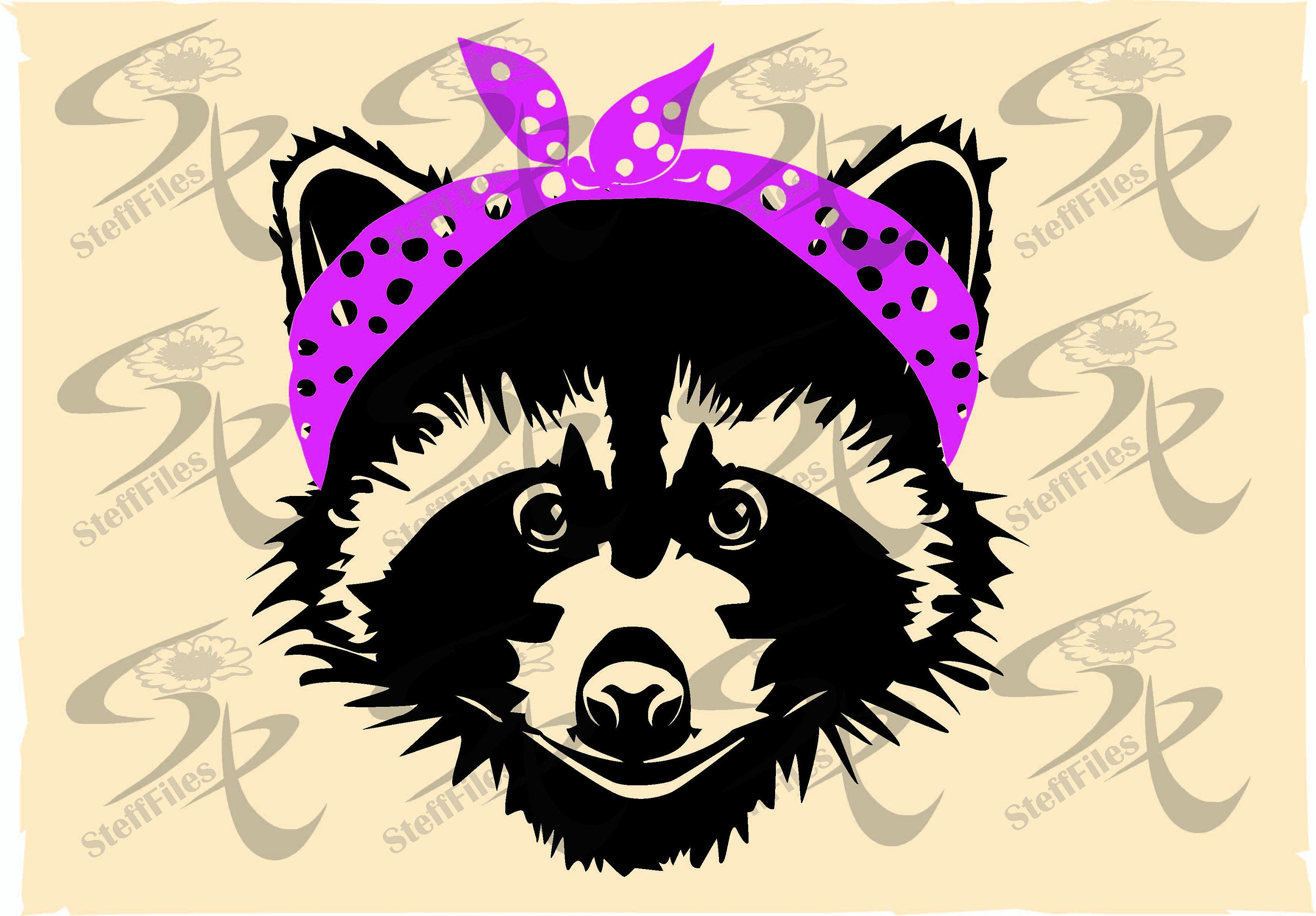 RACCOON BANDANA Svg ANIMAL Svg Download Files Digital - Etsy Denmark