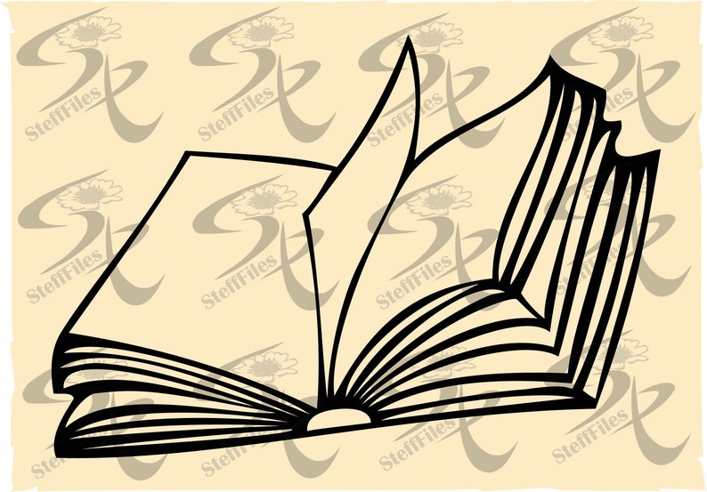 OPEN BOOK SVG Dxf Clipart Silhouette Png Eps Jpg - Etsy