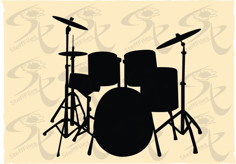 BATERÍA Instrumentos musicales svg Silueta Descargar - Etsy México