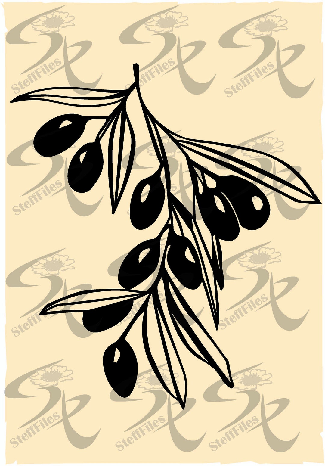 OLIVE BRANCH SVG, Clipart, Silhouette, Svg, Dxf, Ai, Png, Eps, Jpg ...