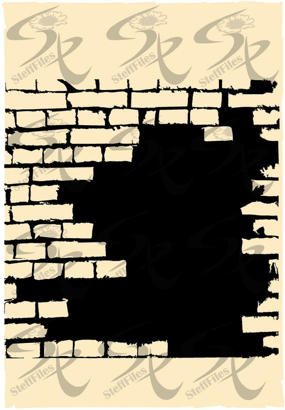 Cracked Brick Wall Clipart