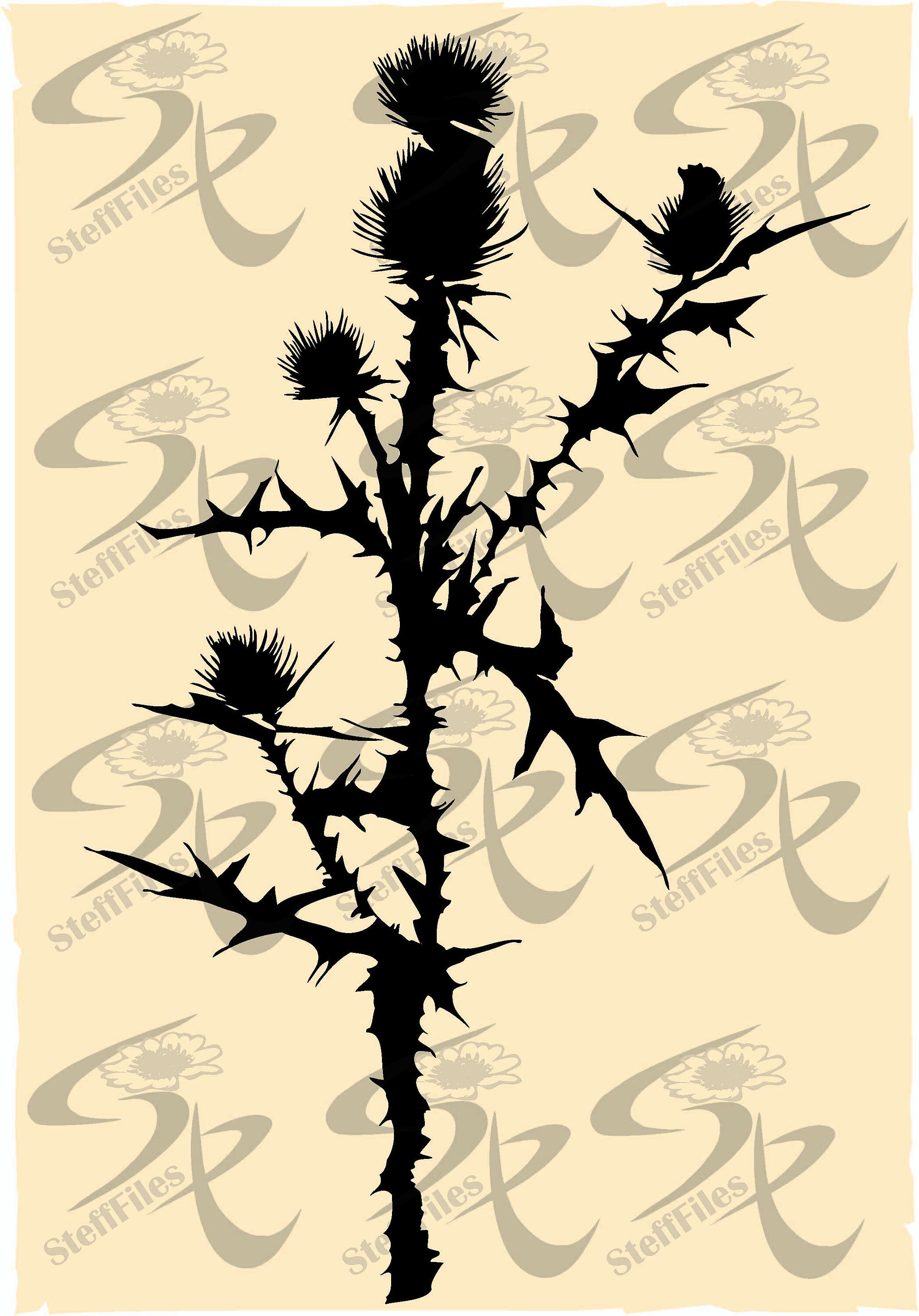 Thistle FLOWER SVG Clipart Silhouette Dxf Ai Png Eps - Etsy Canada