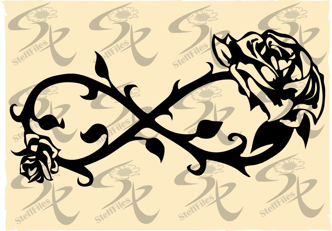 INFINITY ROSES FLOWER dessin svg, dxf, ai, png, eps, jpg, Art print ...