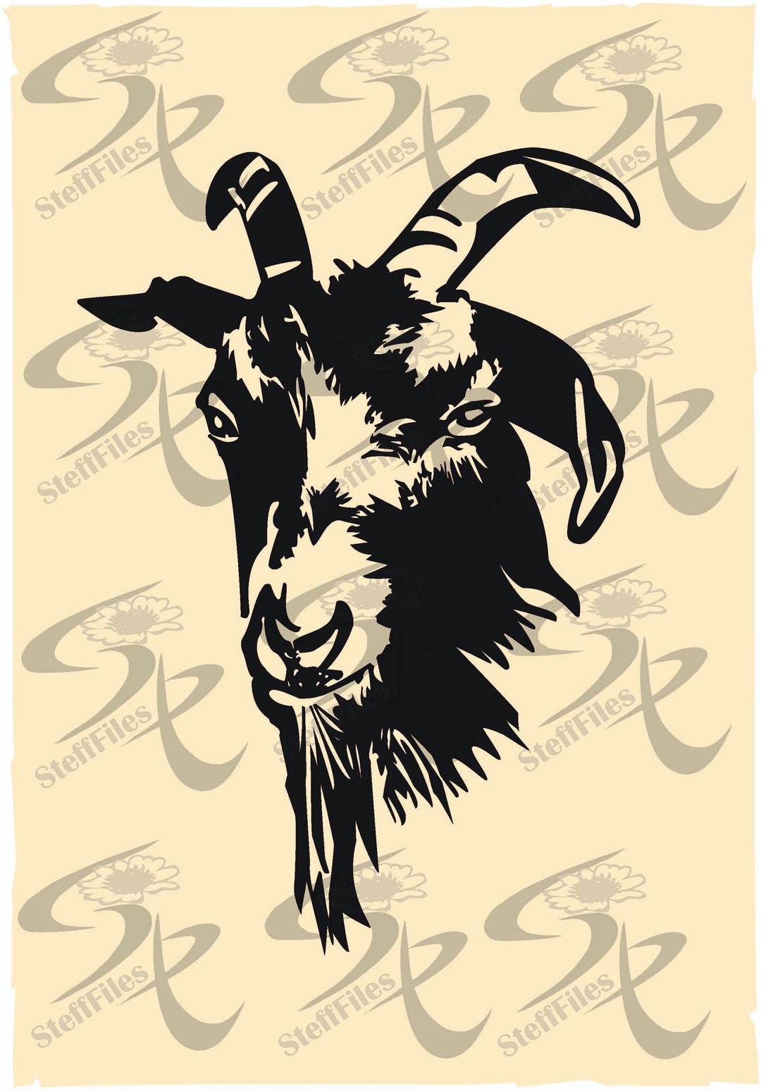 GOAT HEAD SVG, Dxf, Ai, Png, Eps, Jpg, Clipart, Silhouettes, Download ...