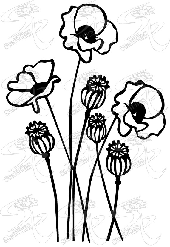 Poppy Field Silhouette