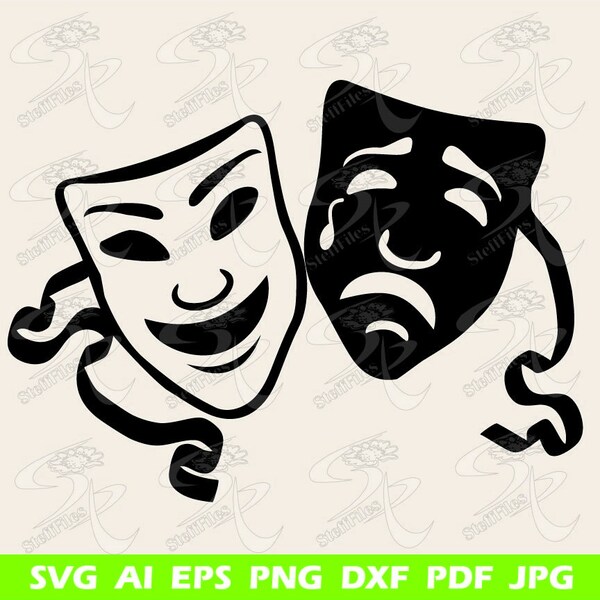 Theater Mask Svg - Etsy