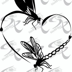 Vector Dragonfly Love Heart Clipart | Etsy