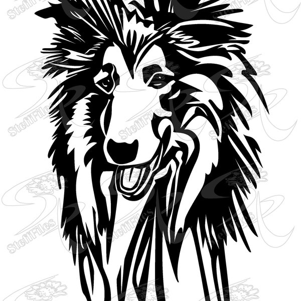 Rough Collie Silhouette Svg - Etsy
