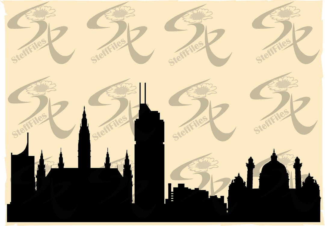 VIENNA World Famous Cities Svg, Silhouette, SVG, DXF, Ai, Png, Eps, Jpg ...