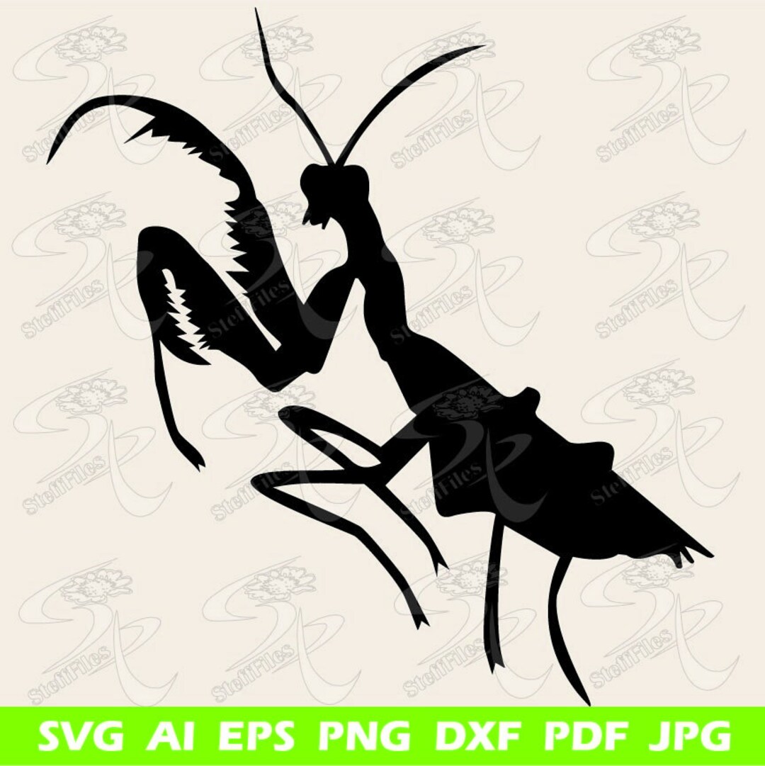 PRAYING MANTIS SVG, Clipart,dxf,ai, Png, Eps, Jpg ,silhouette,download ...