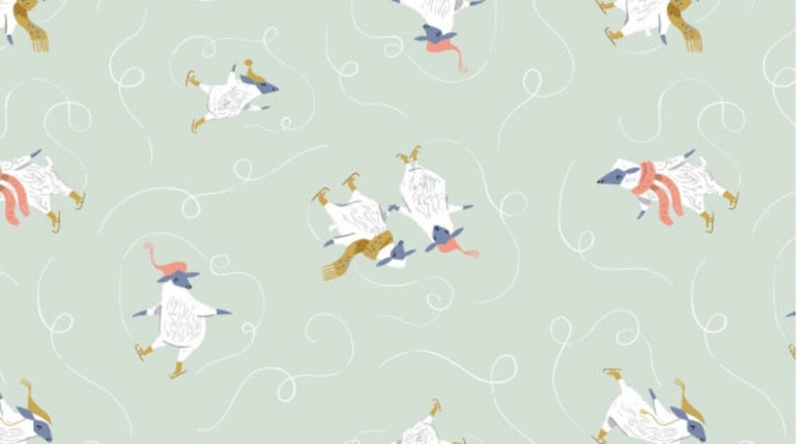 Skaters in Misty Sheepish Fabric Collection Rae Ritchie - Etsy