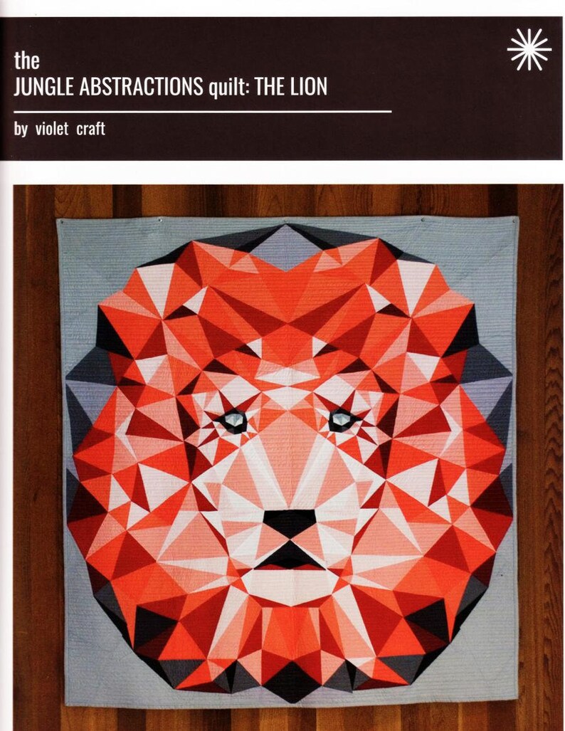 Lion Quilt Pattern the Jungle Abstractions Quilt: THE LION - Etsy