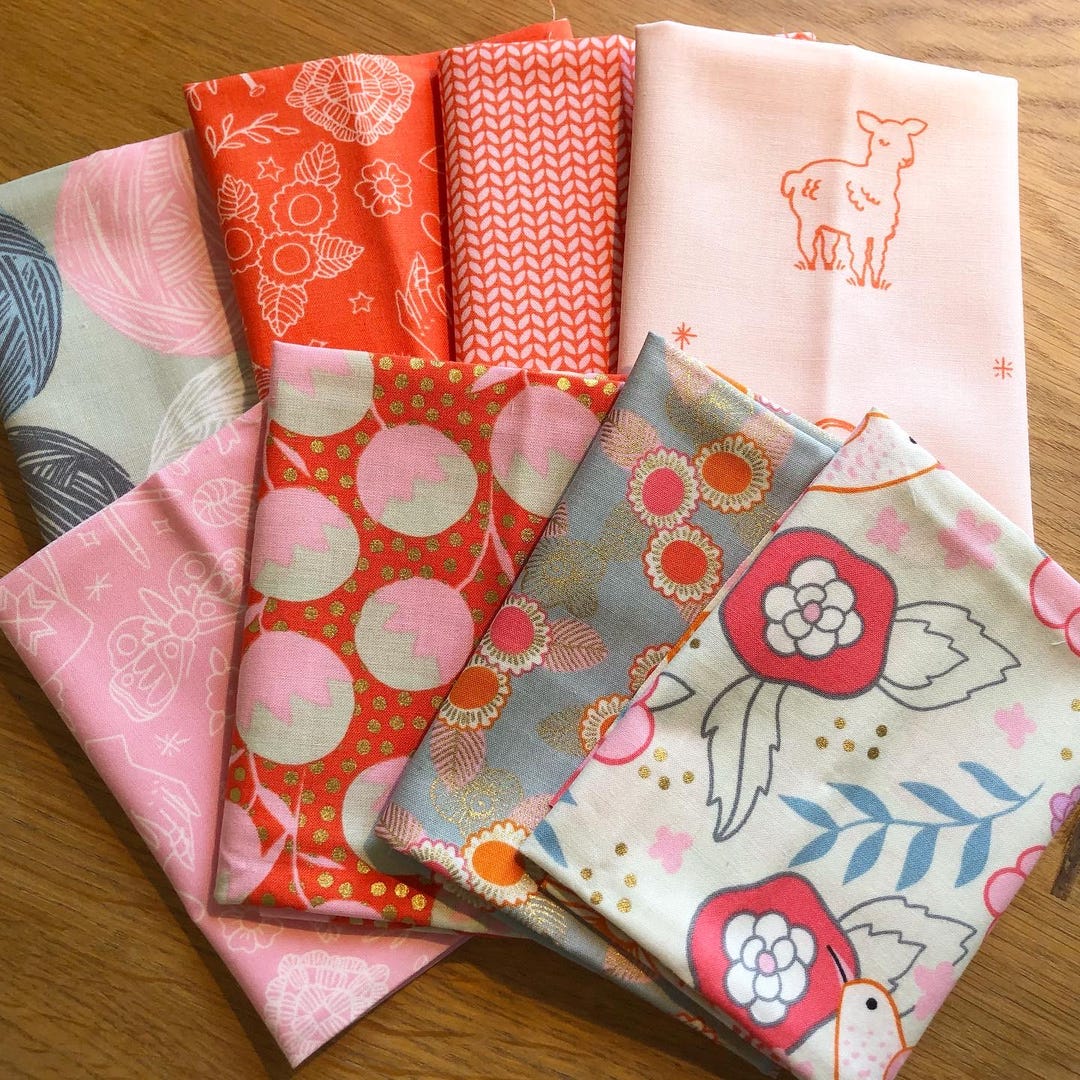 Last Bundle Purl Mini Fat Quarter Bundle 8 Prints Pink Colorway Moda ...