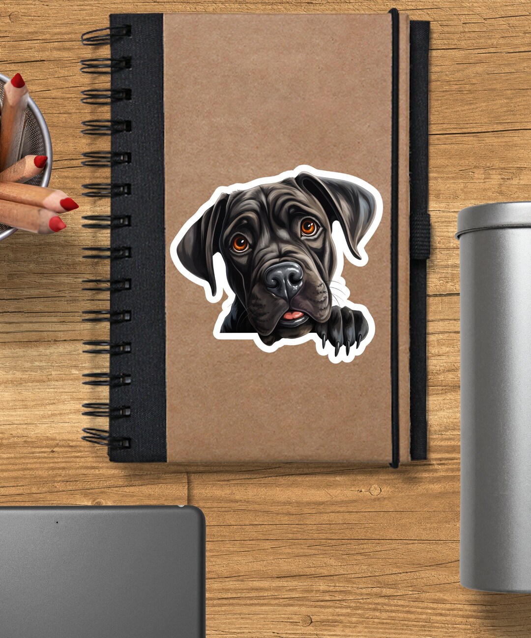 Cute Cane Corso Puppy Dog Sticker, Adorable Canine Decal, Laptop Water ...