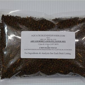 ABF Gourmet Axolotl Soft Food Pellets 4.0mm ABF5 Heat Sealed for ...