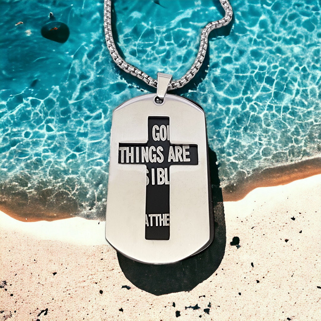 Cross Tags All Things Are Possible With God Stainless Steel Heavy Box ...