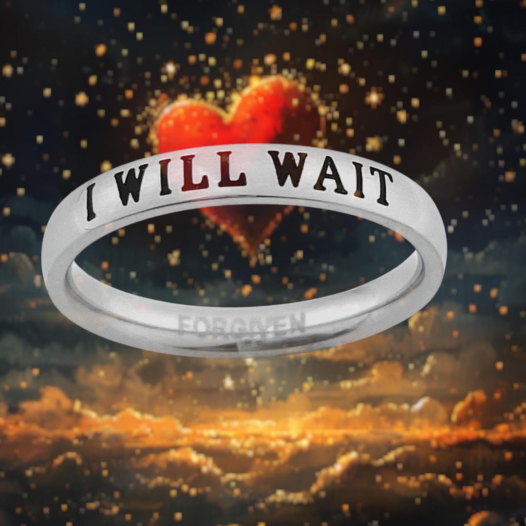 I Will Wait Ring Stainless Steel Engraved (rswa2) - Etsy