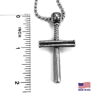 Baseball Bat and Ball Cross on Ball Chain Necklace (batd) Antique ...