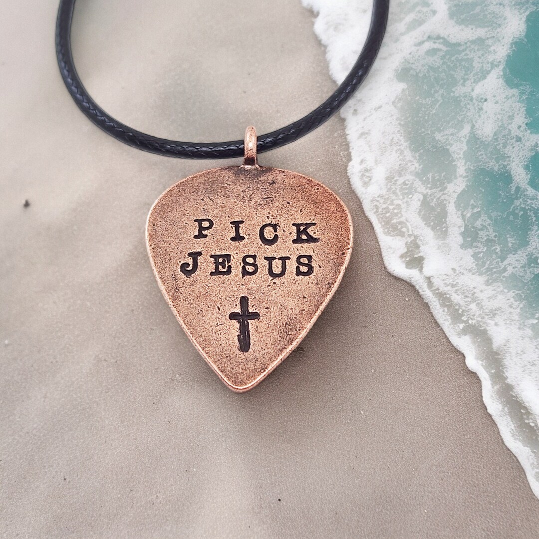 Pick Jesus Cross Guitar Pick Jesus Antique Copper Finish Pendant (STG4C ...