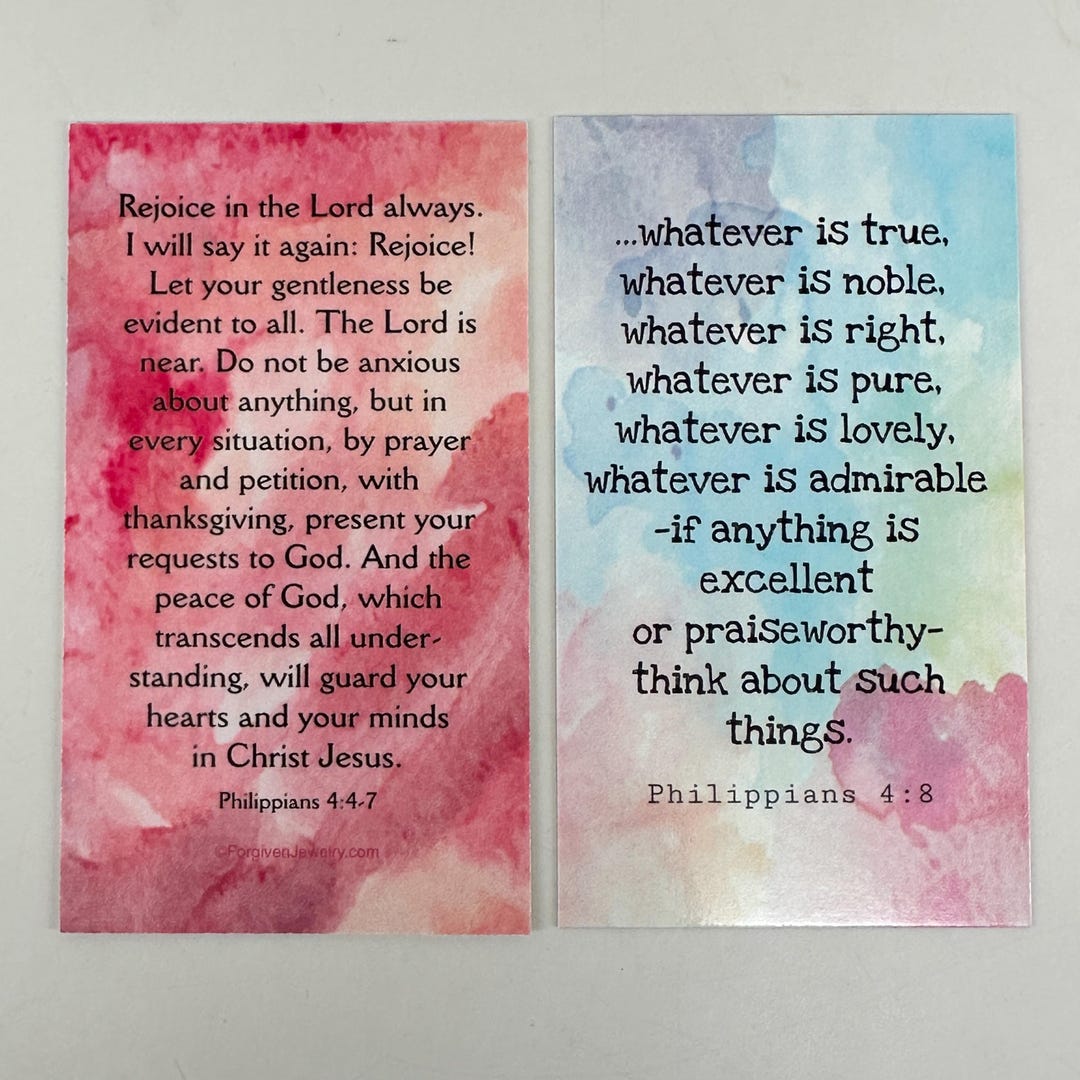 Scripture Sharing Card Philippians 4:4-8 "whatever is True" - Etsy