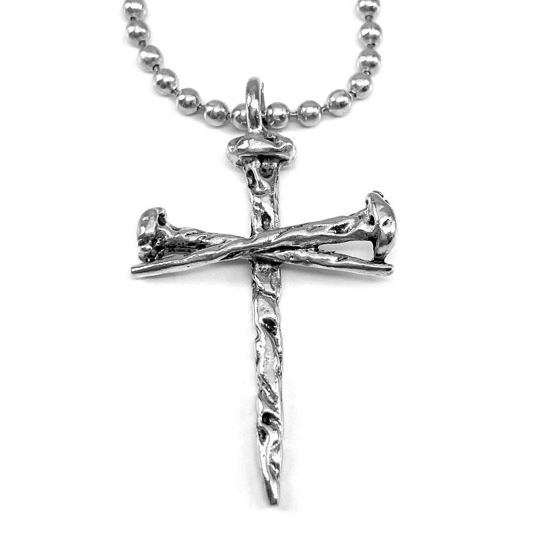 Rustic Nail Cross Necklace c8bc - Etsy