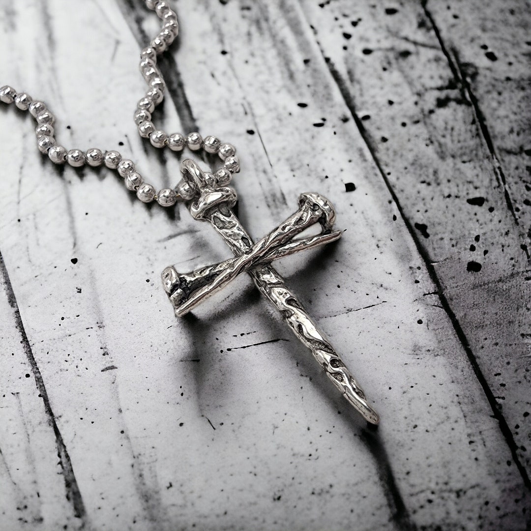 Rustic Nail Cross Necklace (c8bc) - Etsy