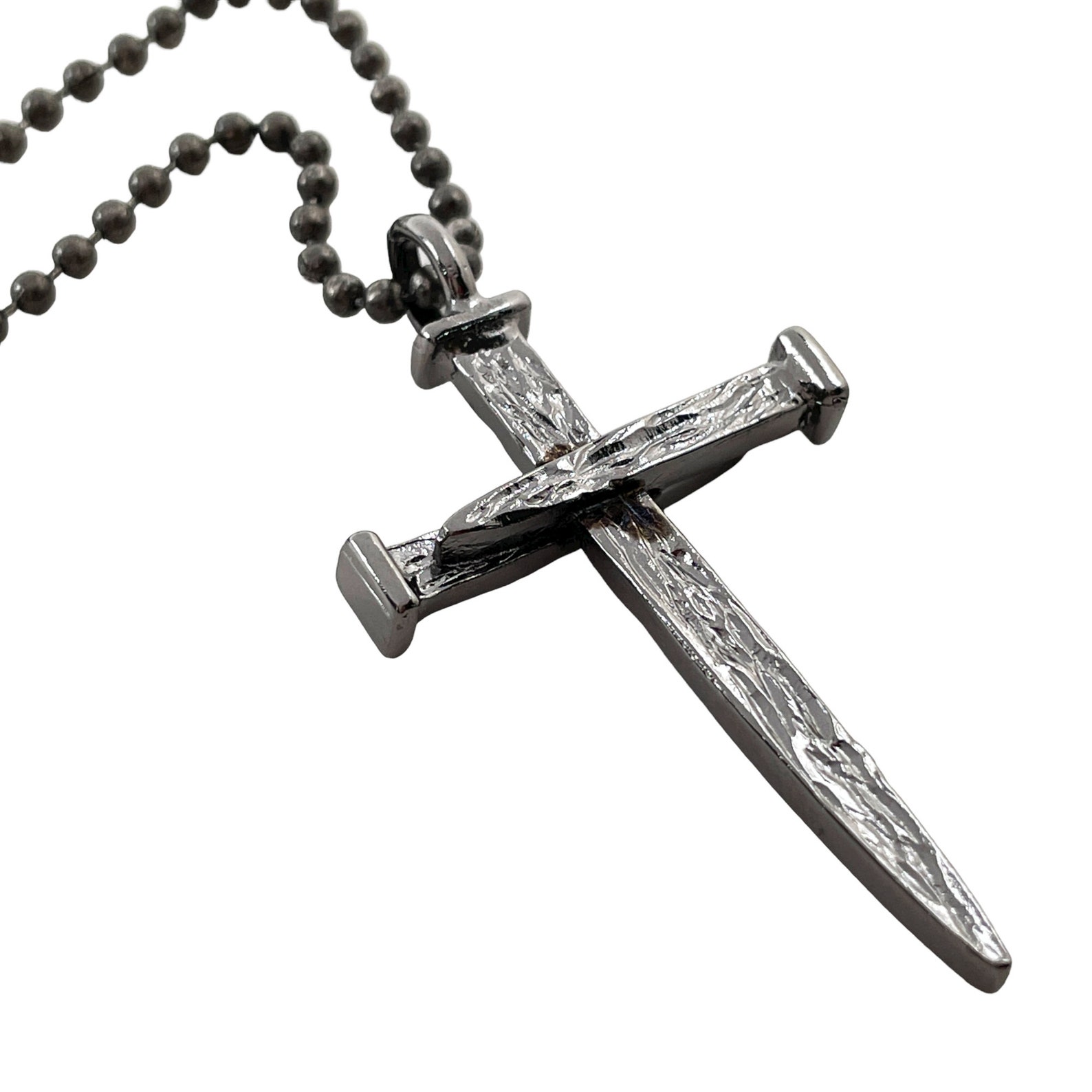 Nail Cross Large (lgc10gm-dbc) Dark Metal Finish Pendant Dark Ball ...