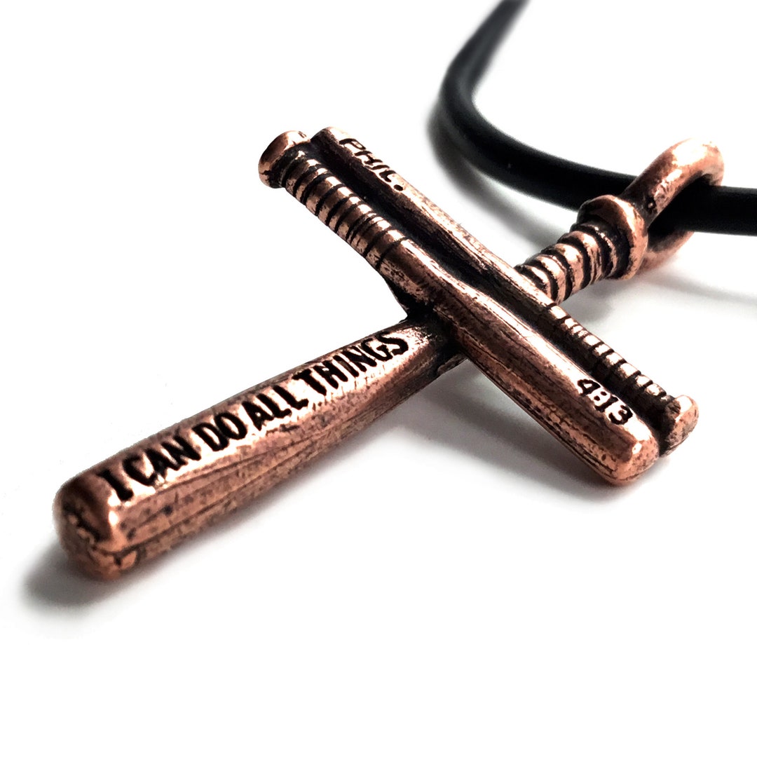 Baseball Bat Cross SMALL clbfinishes Necklace Special Color Finish - Etsy