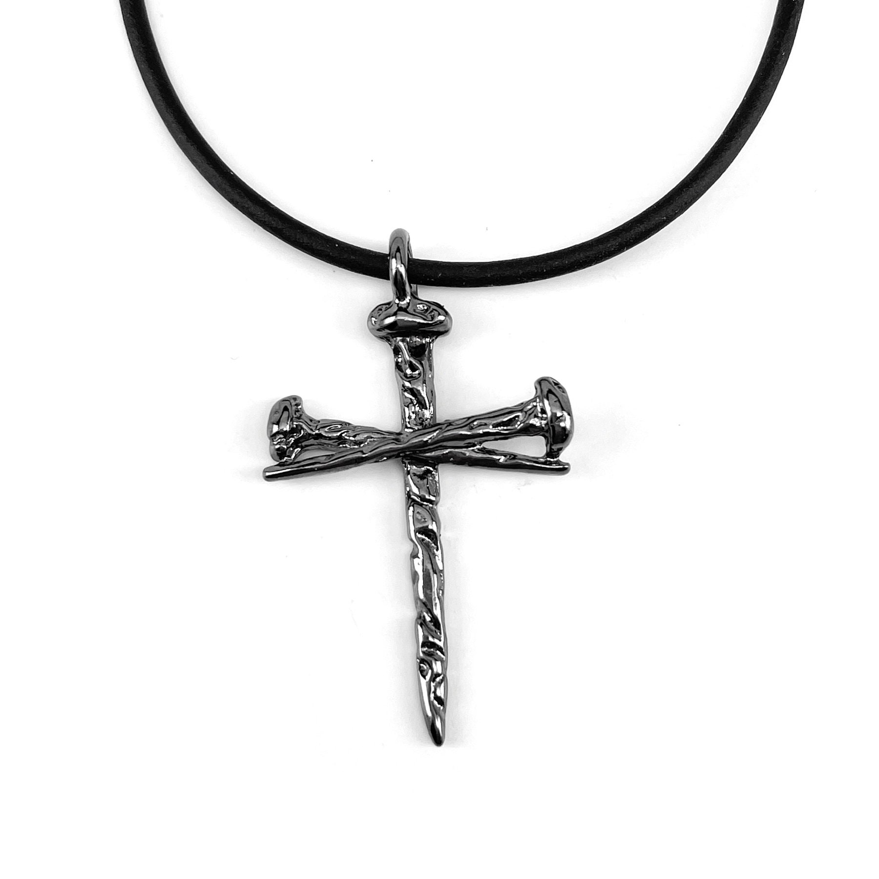 Rugged Nail Cross Necklace Special Finishes - Etsy