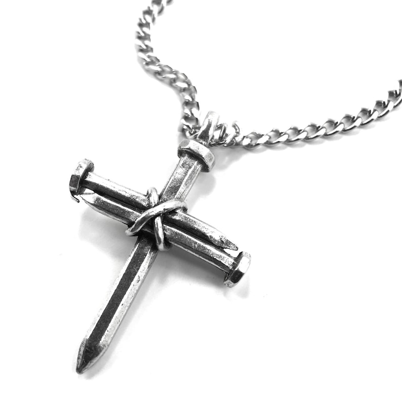Nail Cross Necklace on Chain (aa3chain) - Etsy