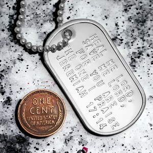 Dog Tag Necklace Jeremiah 17:14 (military Size) on Ball Chain (dcj1714 ...
