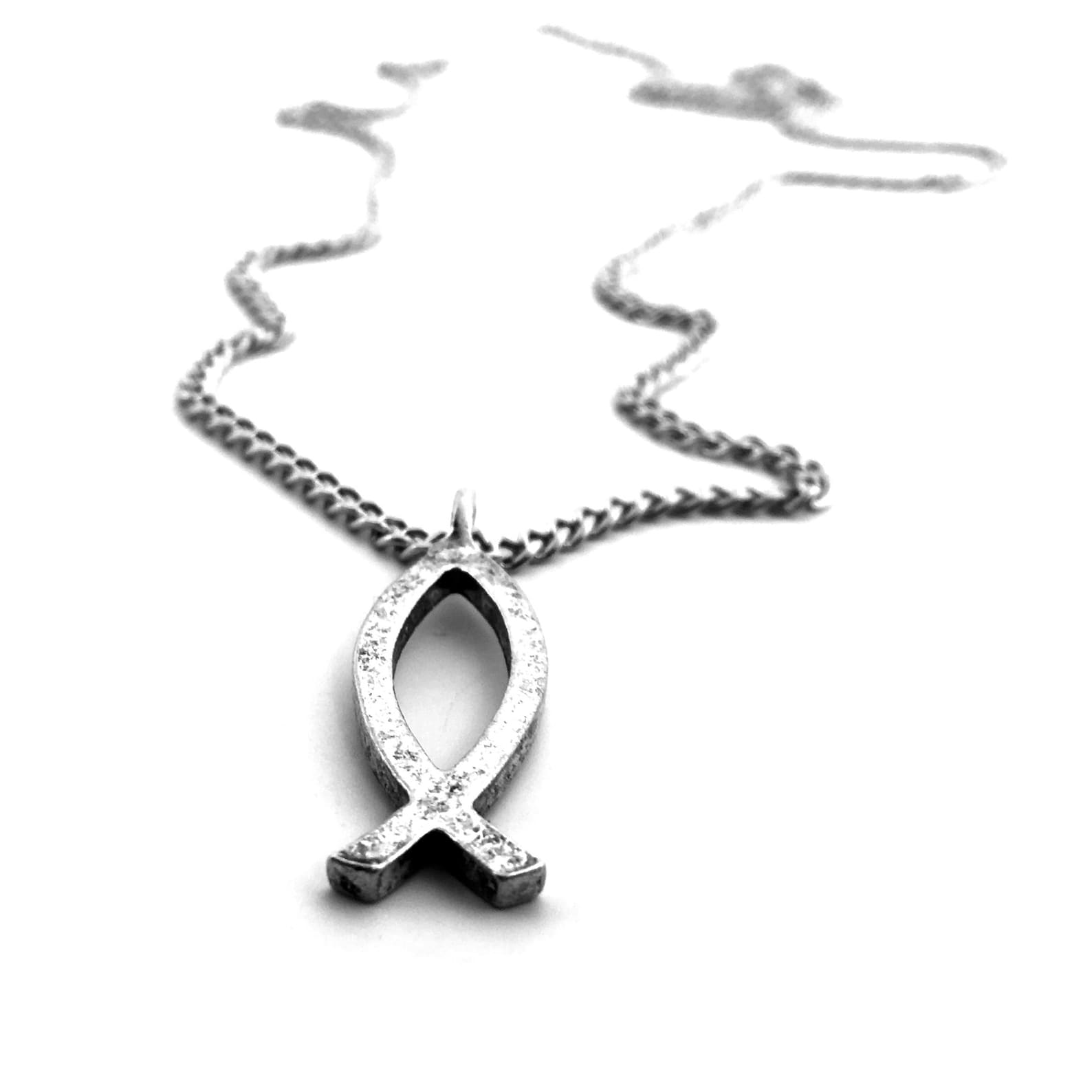 Jesus Ichthus Fish Necklace on Curb Chain (b6chain) - Etsy