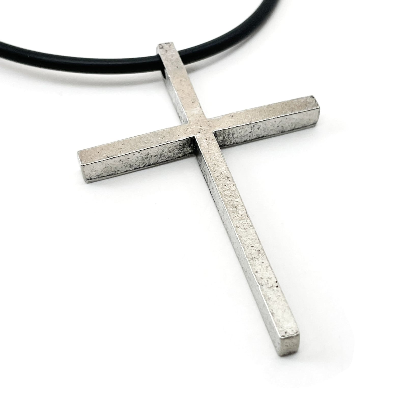 Large Slender Cross Pendant Antique Silver Finish cc3-rub - Etsy