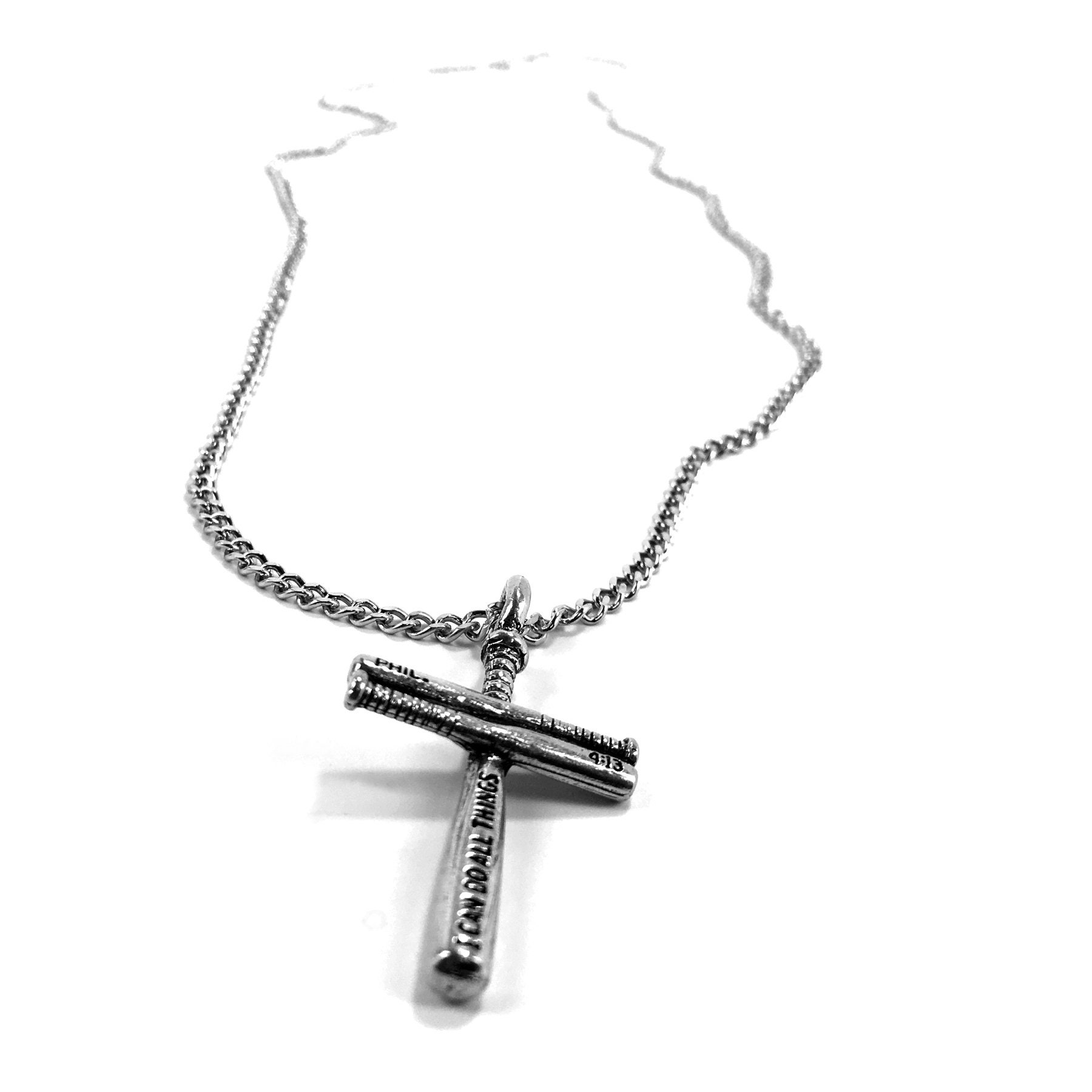 Small Baseball Bat Cross Necklace Pewter on 14-30 Inch Chain - Etsy