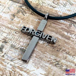 Forgiven Cross (tsfgn) Gunmetal Finish Necklace - Etsy