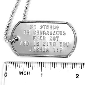 Be Strong and Courageous Fear Not Dog Tag Necklace (dcj19) - Etsy
