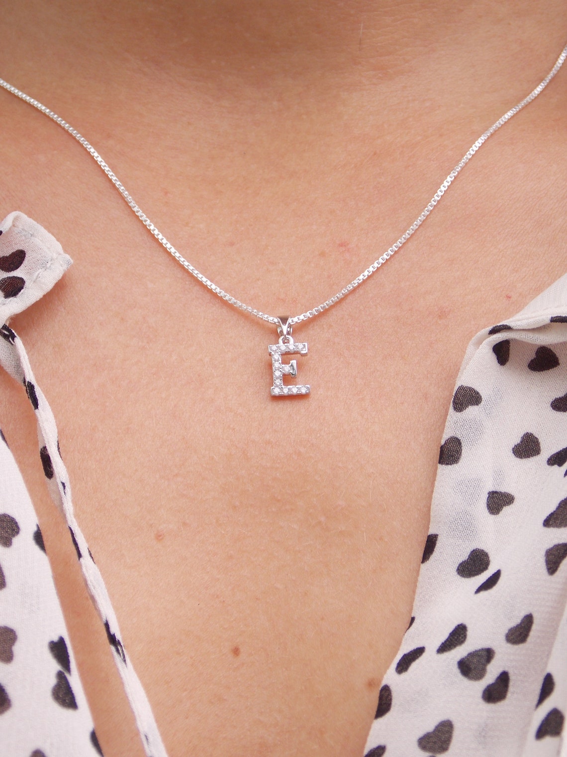 Initial E Necklace Letter E Letter E Necklace Monogram E - Etsy Canada