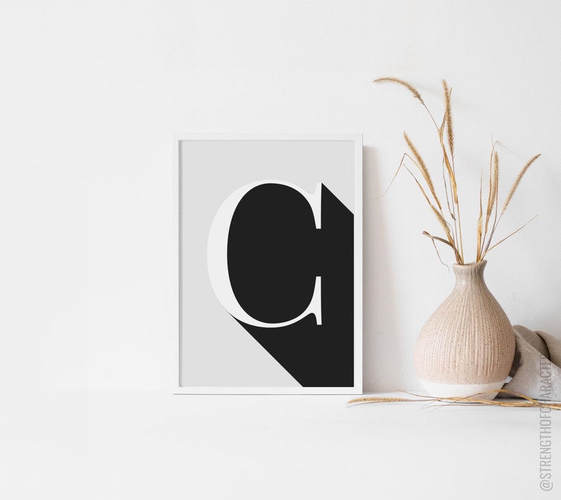 Letter C Print Letter C Wall Decor Letter C Wall Art Letter - Etsy