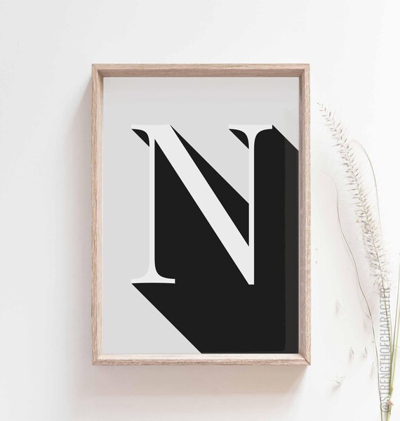 Art & Collectibles Letter N Poster Letter N Wall Art Letter N Print ...