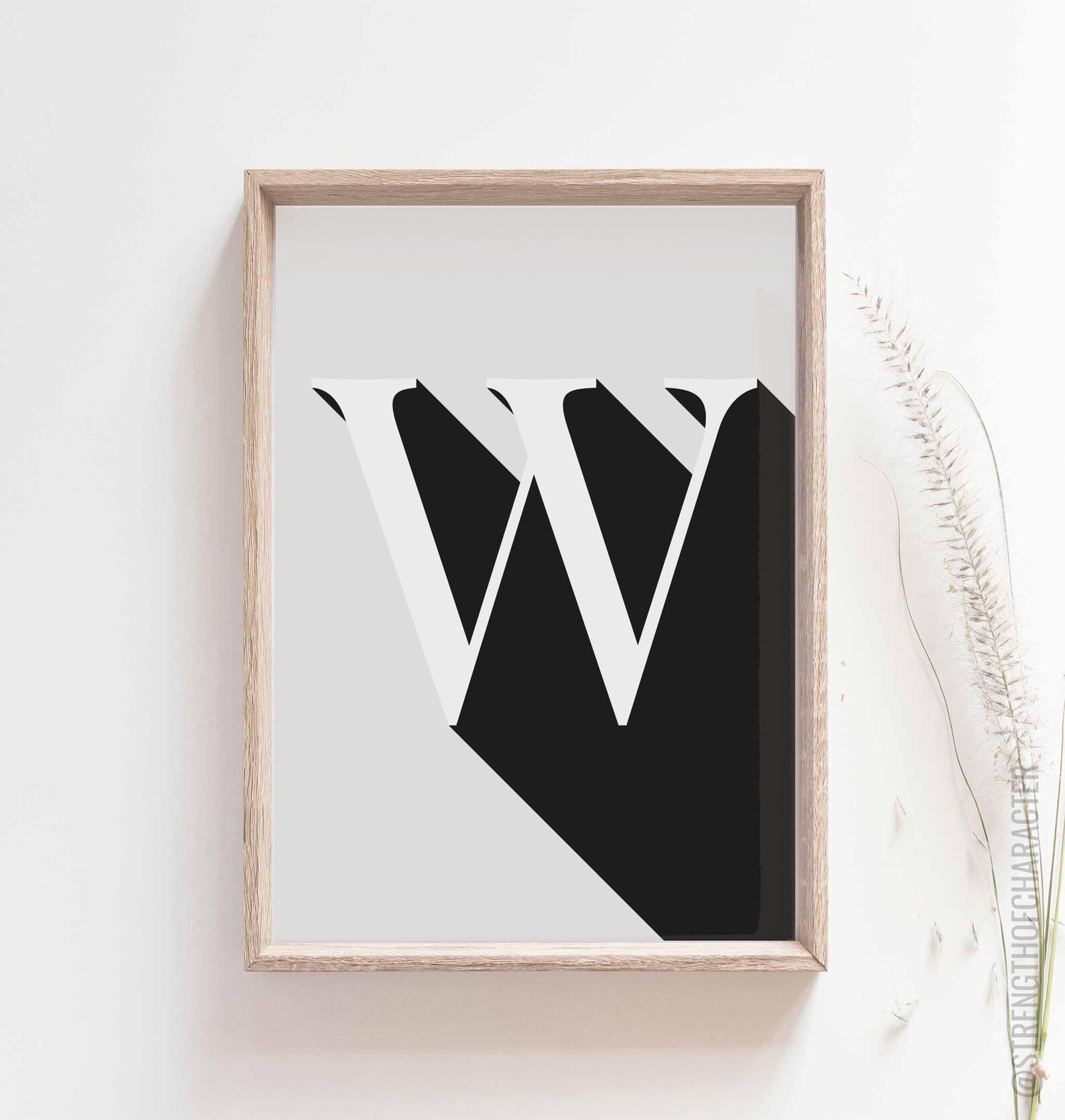 Letter W Print Letter W Wall Decor Letter W Wall Art Letter - Etsy