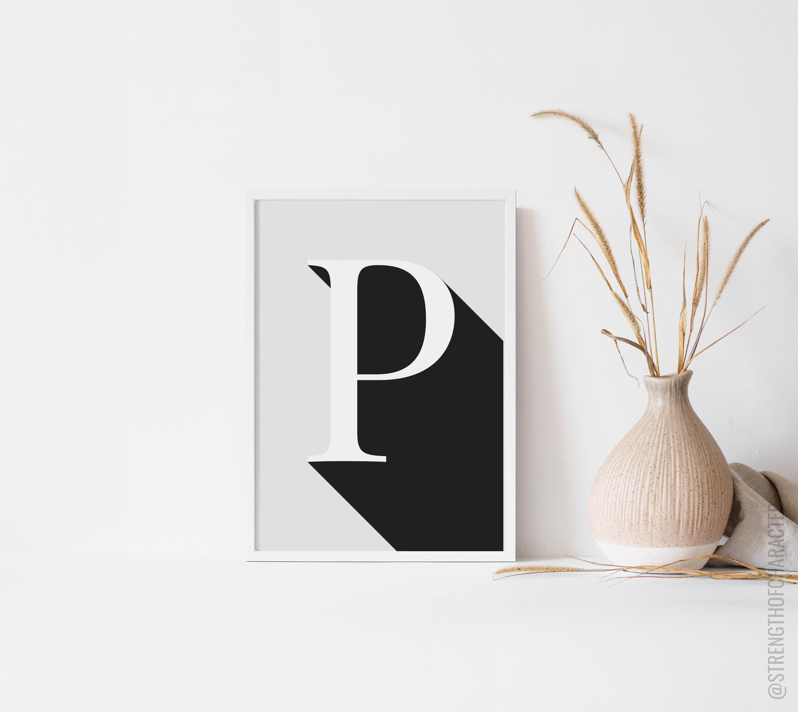 Letter P Print Letter P Wall Decor Letter P Wall Art Letter - Etsy