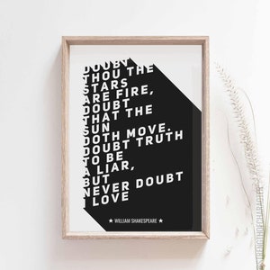 HAMLET Poster Shakespeare Poster Quote William Shakespeare - Etsy