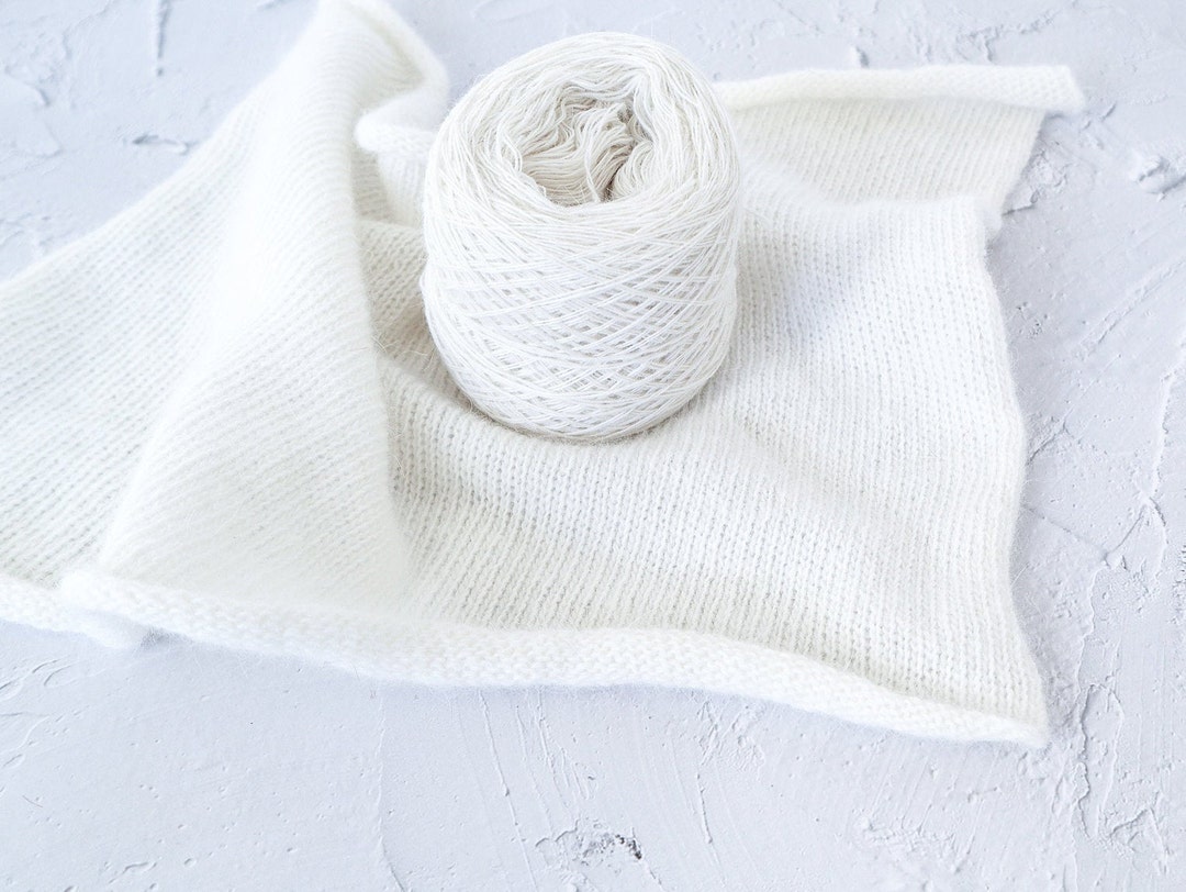 Angora Blend Yarn 25g, White Angora Yarn, Angora Knitting Wool - Etsy