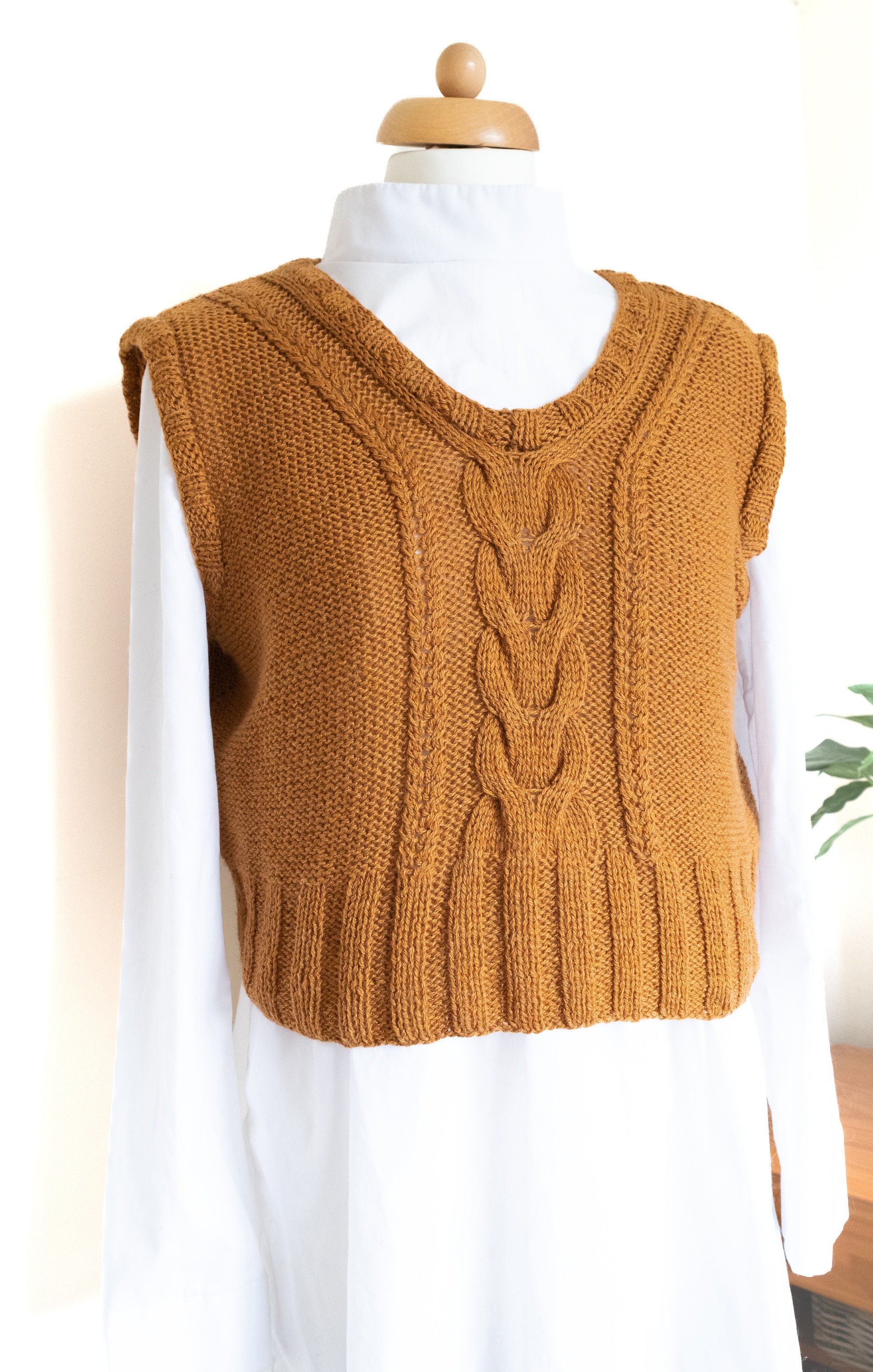 Knitting Pattern PDF. Knitted Vest Pattern. Cable Knit Vest. Ochre Fall ...