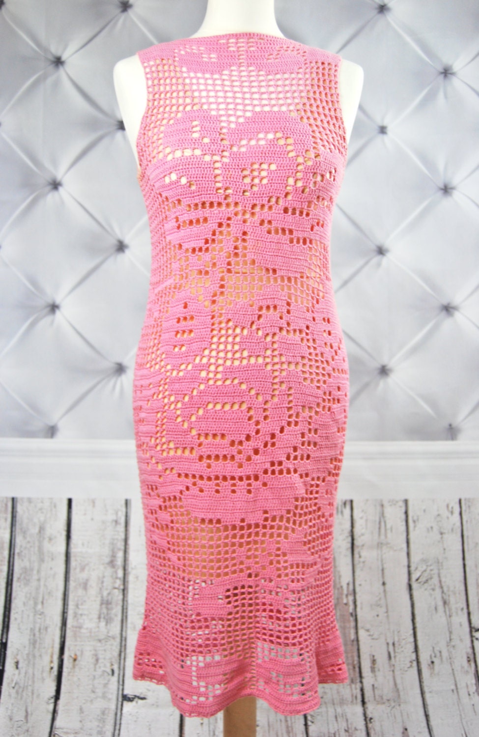 CROCHET Dress PATTERN, Fillet Crochet Dress Tutorial, Instant PDF ...
