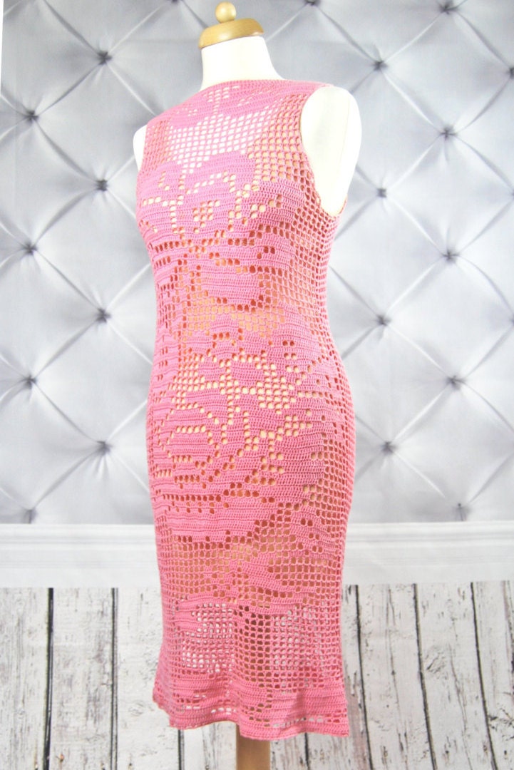 CROCHET Dress PATTERN, Fillet Crochet Dress Tutorial, Instant PDF ...