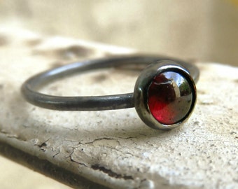 Red gemstone ring | Etsy