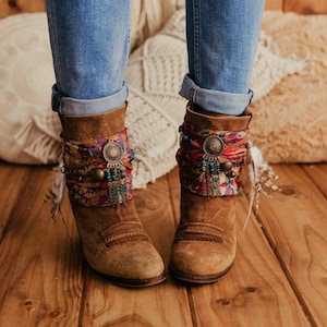 Bohemian Boot Cuffs, Feather Boot Covers, Boot Wraps, Boot Sleeves ...