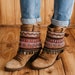 BOHO BOOT COVERS With Embroidered Trimmings Unique Ethnic Anklet Boot ...